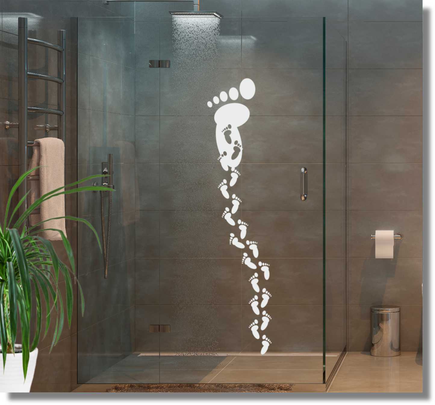 Duschfolie Fuss Dekorfolie Glasfolie - Wecke-Design