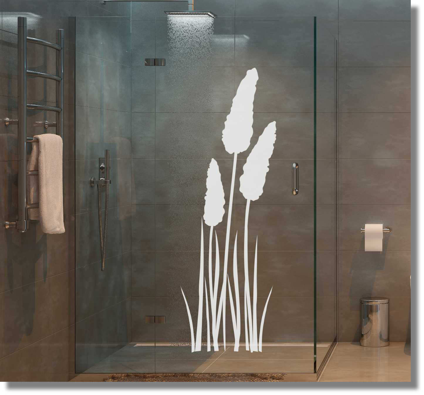Duschfolie Dekorfolie Glasfolie Pampas - Wecke-Design